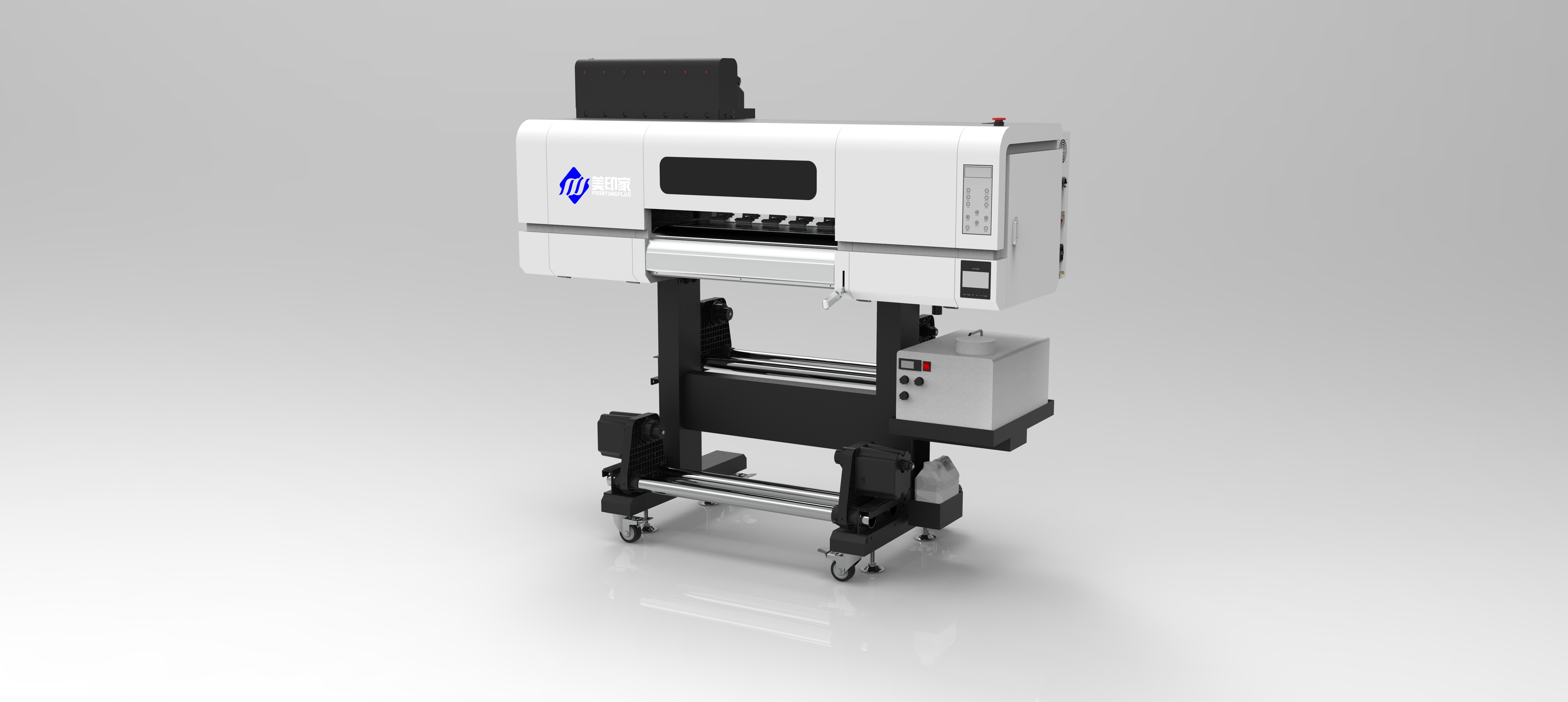 1800 DPI Roller Heating DTF UV Printer with 1500ml UV Ink for CMYK White Printing